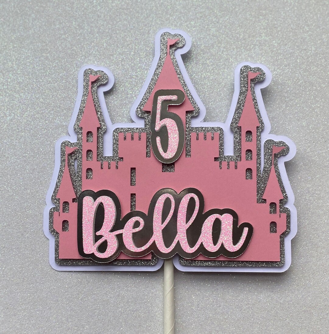 Princess Castle Birthday Cake Topper - Personalised Birthday Party ...