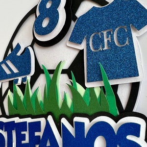 Football Theme Cake Topper - Customisable Any Team Colours, Football ...