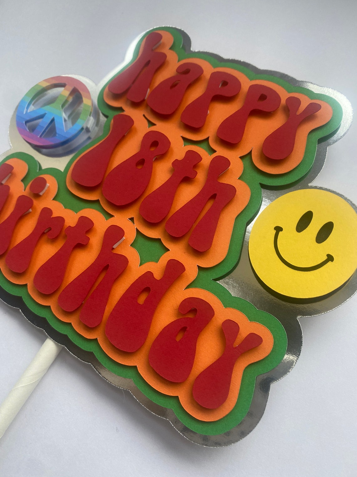 Hippy Cake Topper Cake Topper Birthday Party Groovy 60s - Etsy