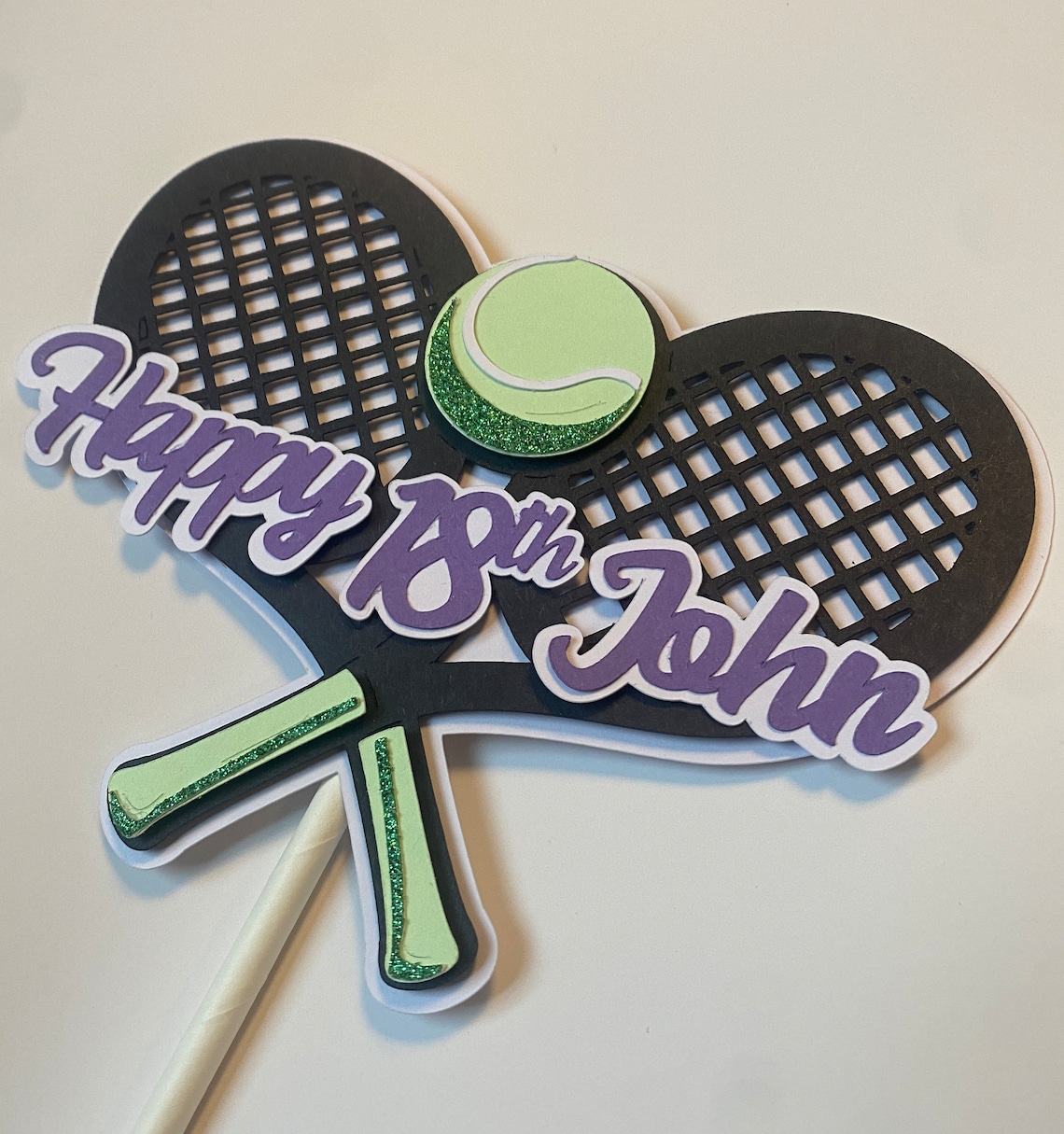 Tennis Theme Cake Topper - Personalised Wimbledon Cake Decor | US Open ...