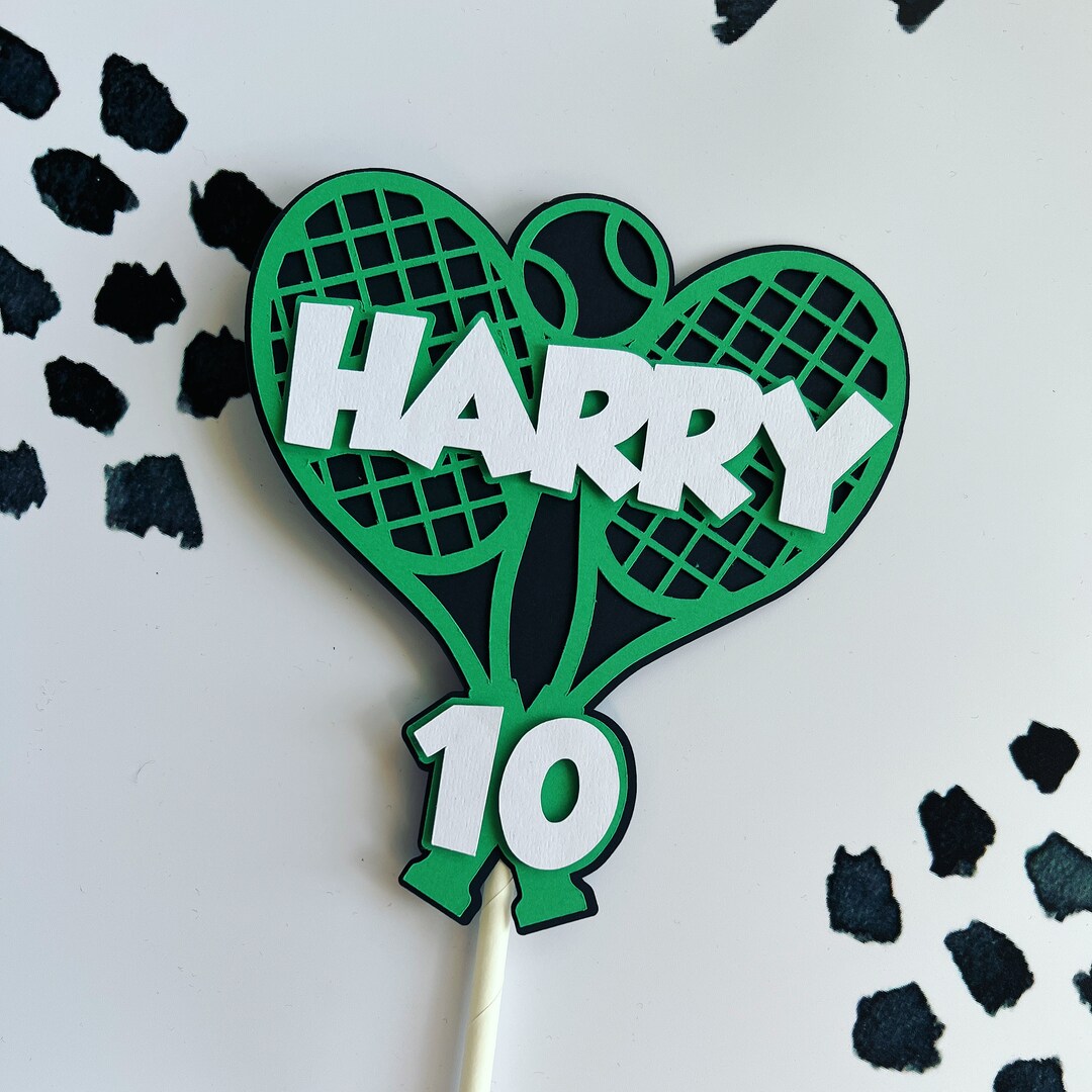 Tennis Theme Cake Topper - Personalised Sport Cake Decor | US Open ...