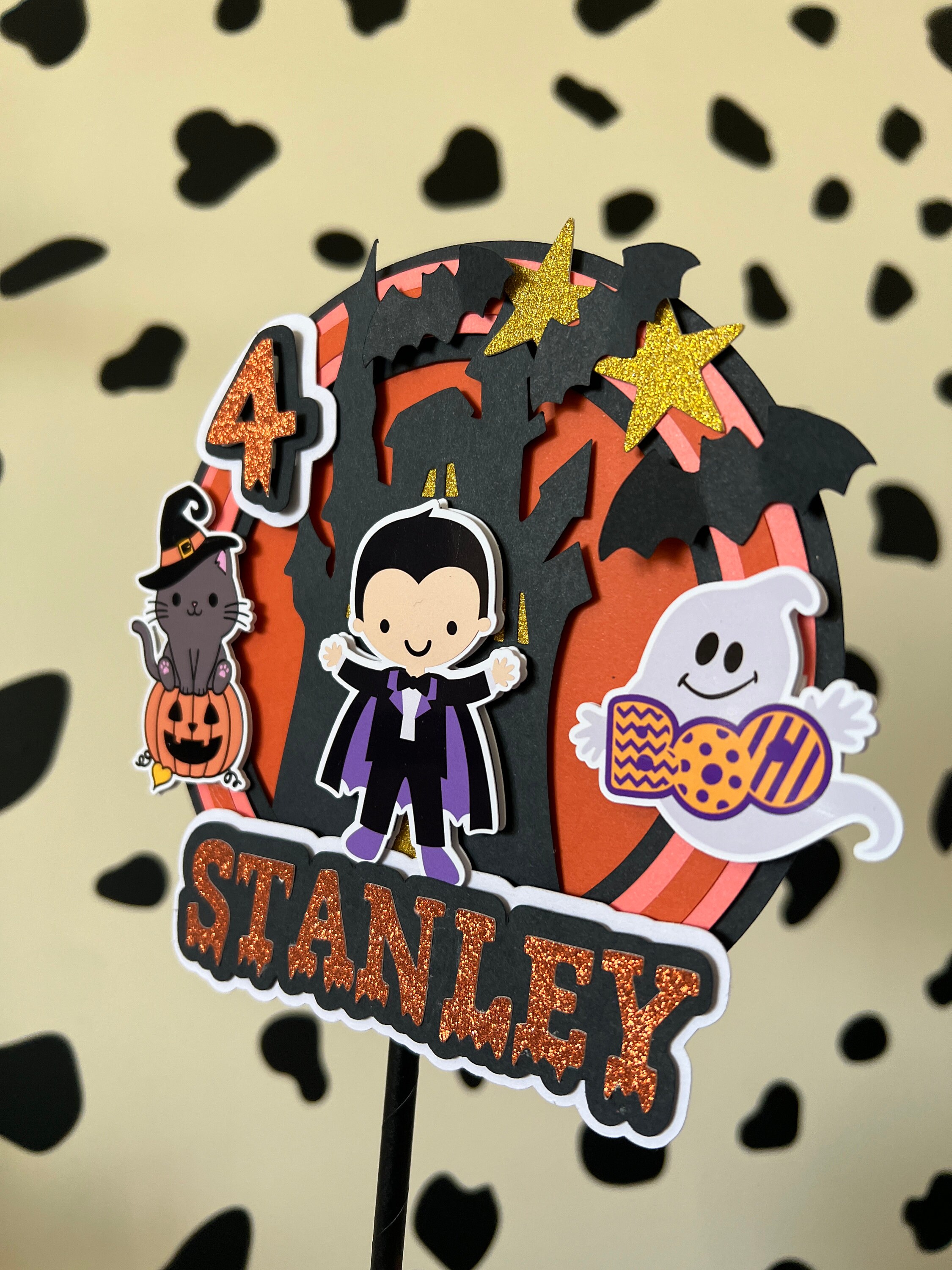 Cute Halloween Cake Topper - Personalised Birthday Party Decor | Spooky ...