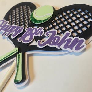 Tennis Theme Cake Topper - Personalised Wimbledon Cake Decor | US Open ...