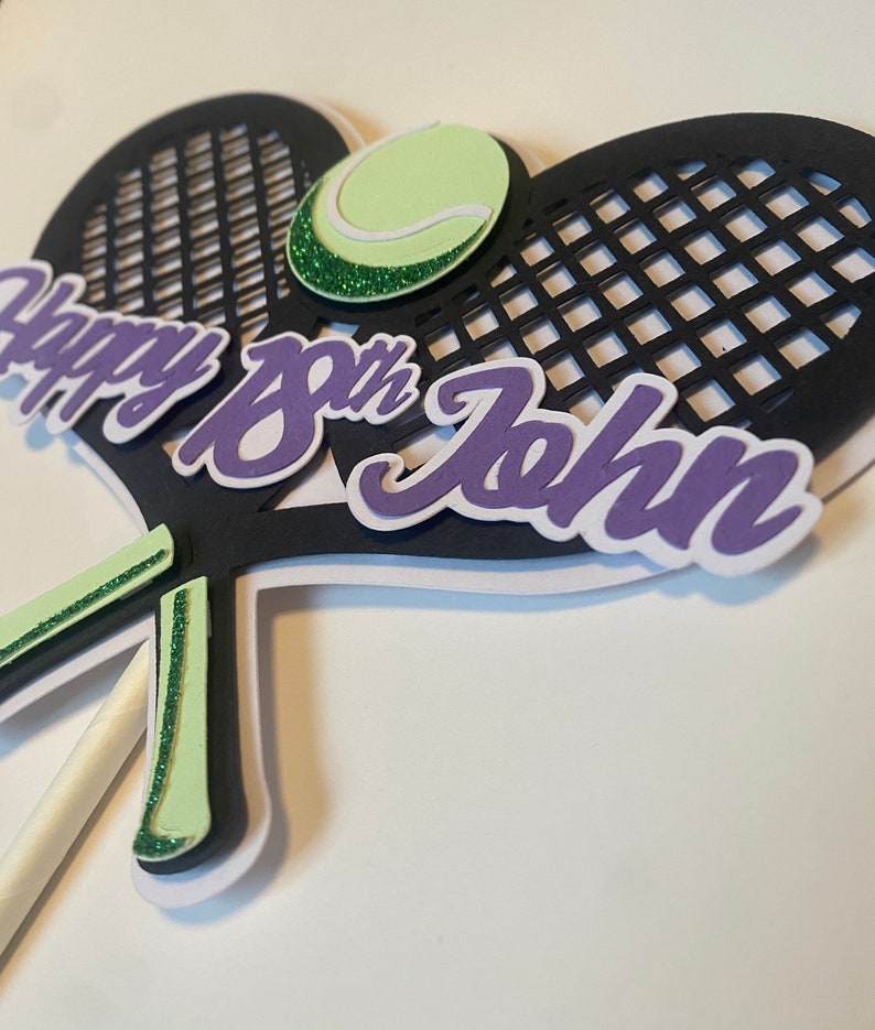 Tennis Theme Cake Topper - Personalised Wimbledon Cake Decor | US Open ...