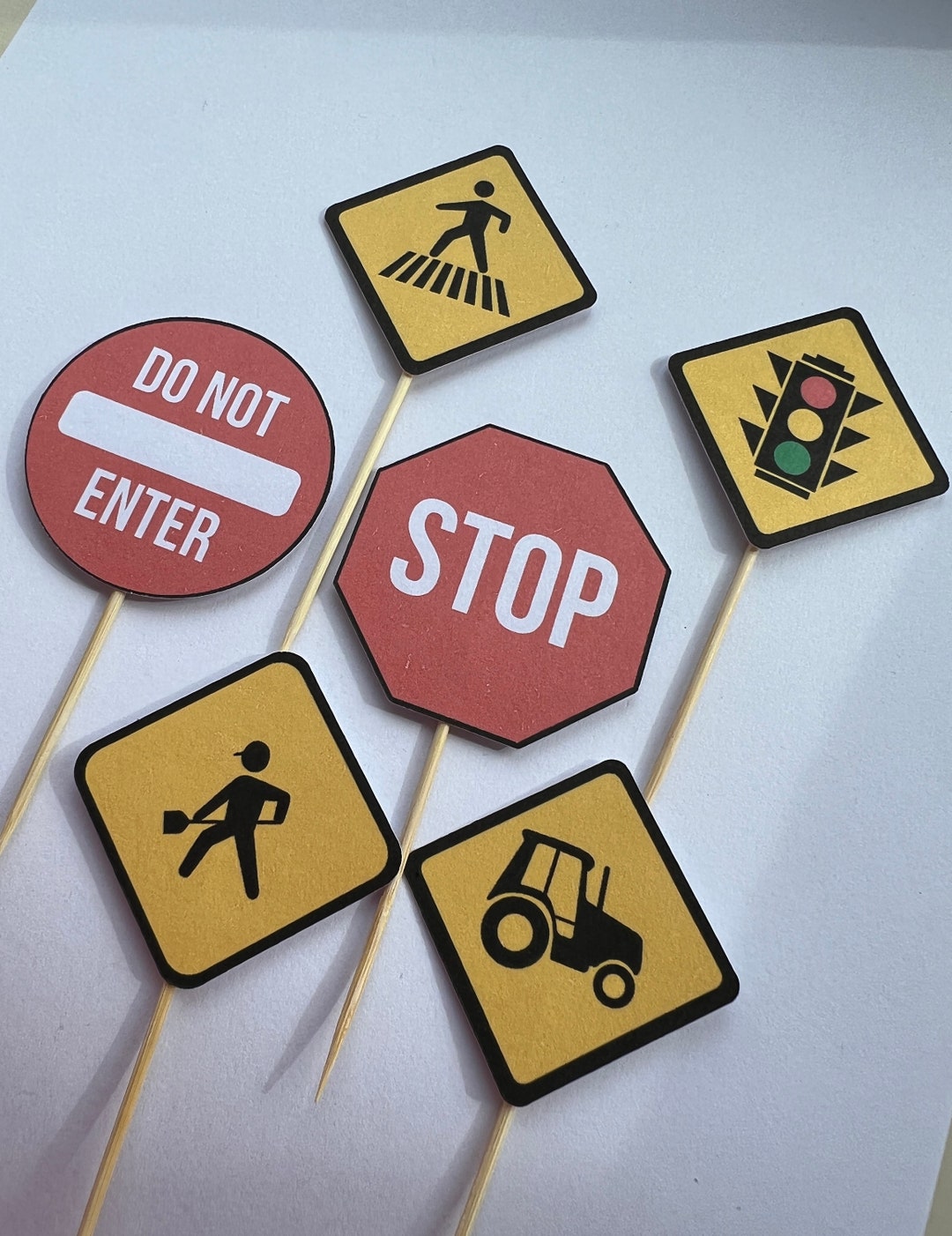 Construction Work Cupcake/cake Toppers - Birthday Decorations | Car ...