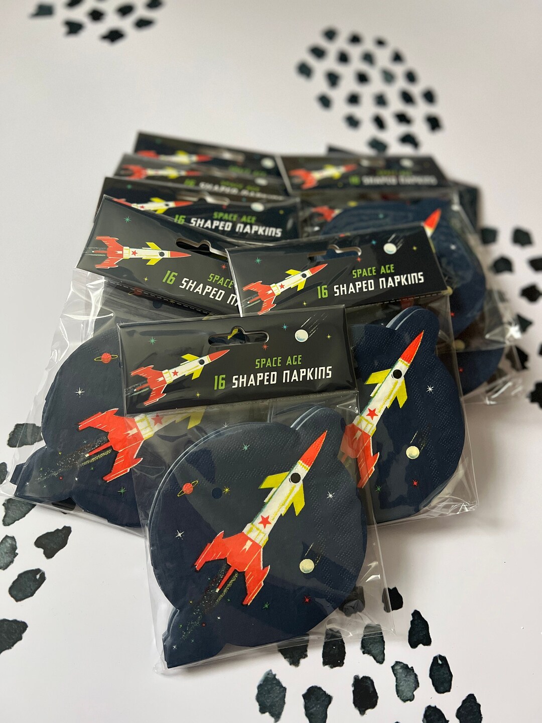 Rocket Theme Napkins - Space Theme Birthday Party - Cake Decoration ...