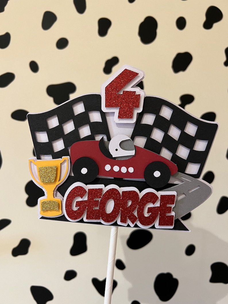 Race Car Theme Cake Topper Birthday Party Party Decoration - Etsy