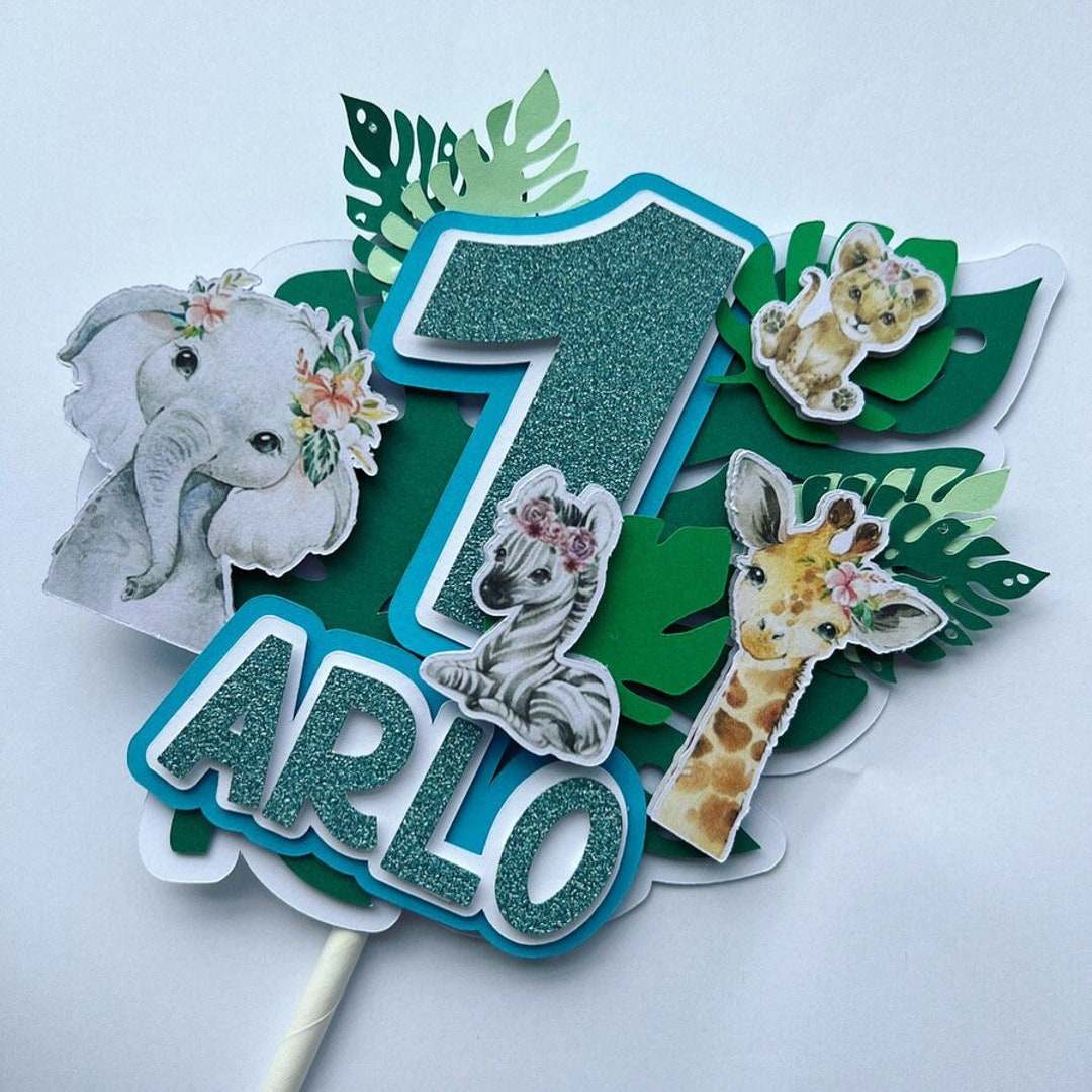 Safari / Jungle Theme Cake Topper - Birthday Decorations | Safari ...