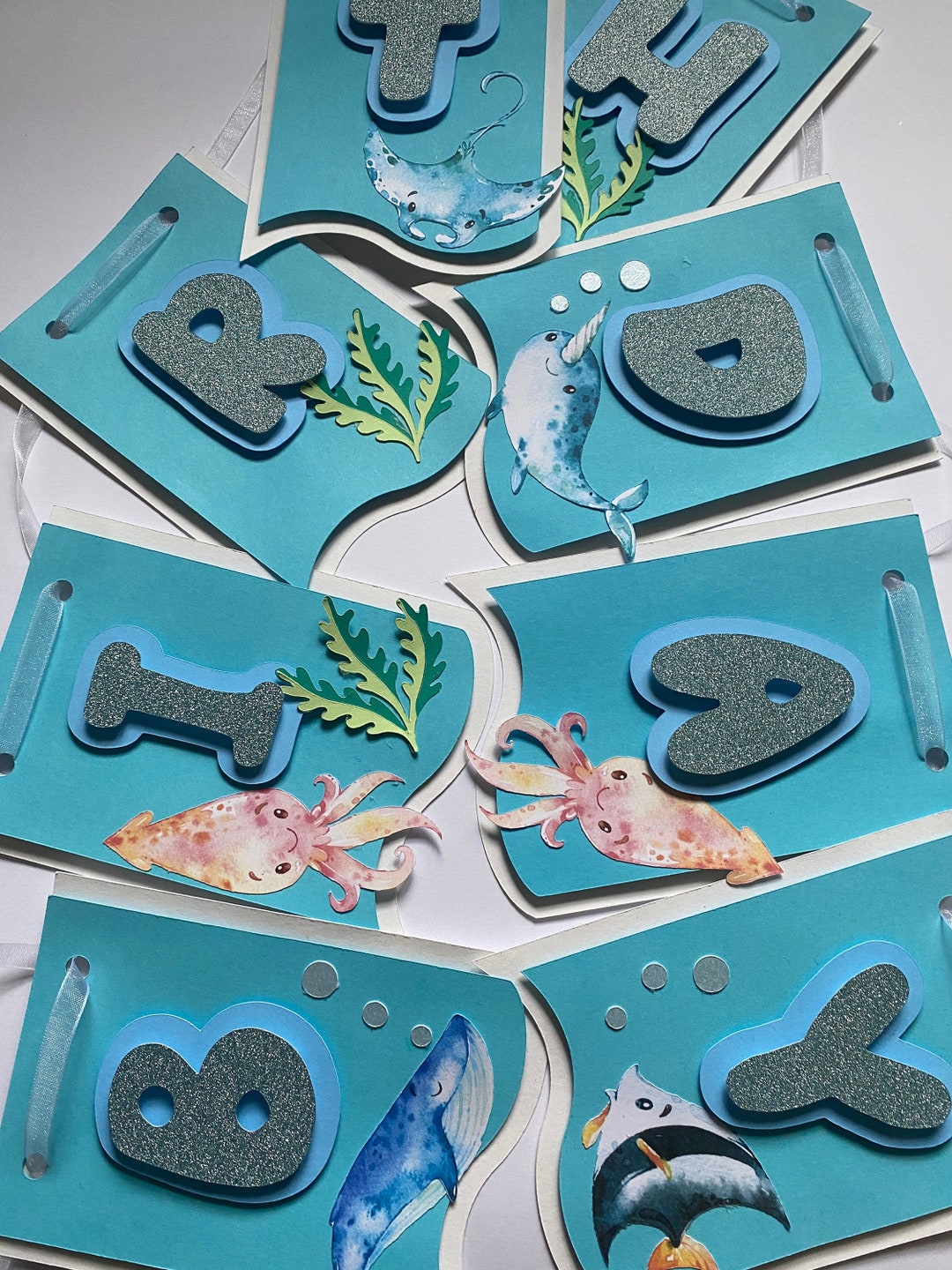Under the Sea/ocean Theme Birthday Bunting/banner Personalised Party ...