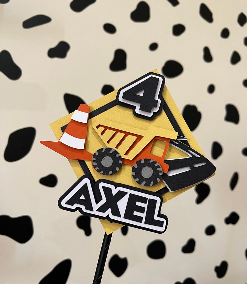 Digger Construction Theme Cake Topper Birthday Decorations - Etsy