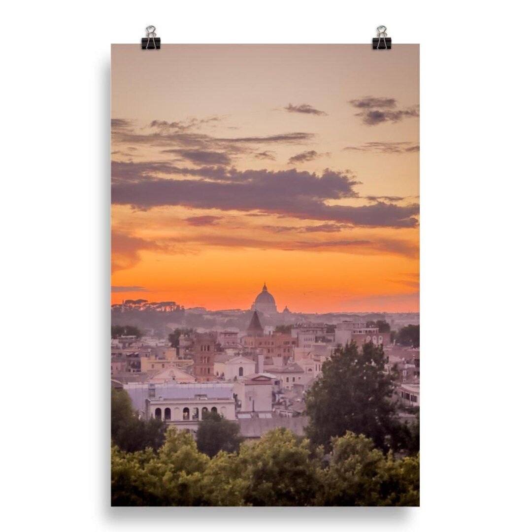 Roman Sunset Poster: Italy Cityscape Art Print - Etsy