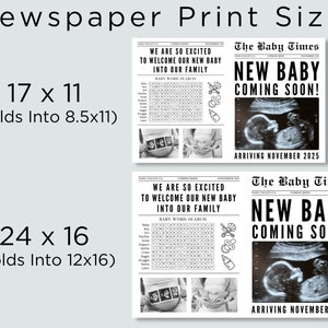 New Baby Announcement Newspaper, Baby on the Way Pregnancy Reveal ...