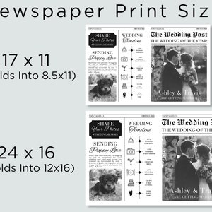 Newspaper Wedding Program Template, Editable Wedding Newspaper Program ...