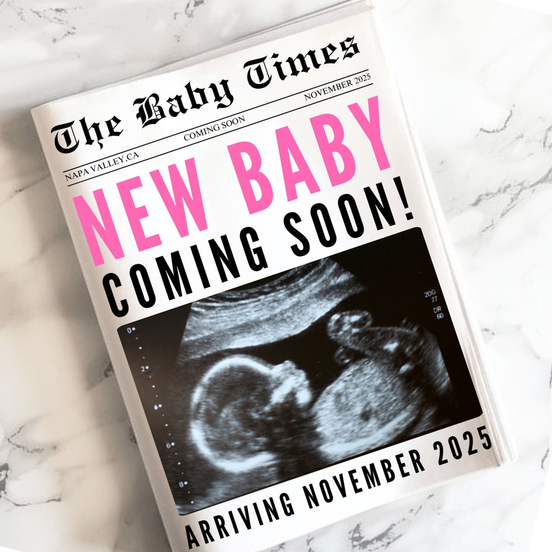 Newspaper Baby Announcement Template, Large Newspaper Pregnancy ...
