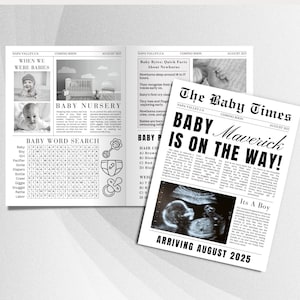 Newspaper Pregnancy Announcement Template, Large Newspaper Baby ...
