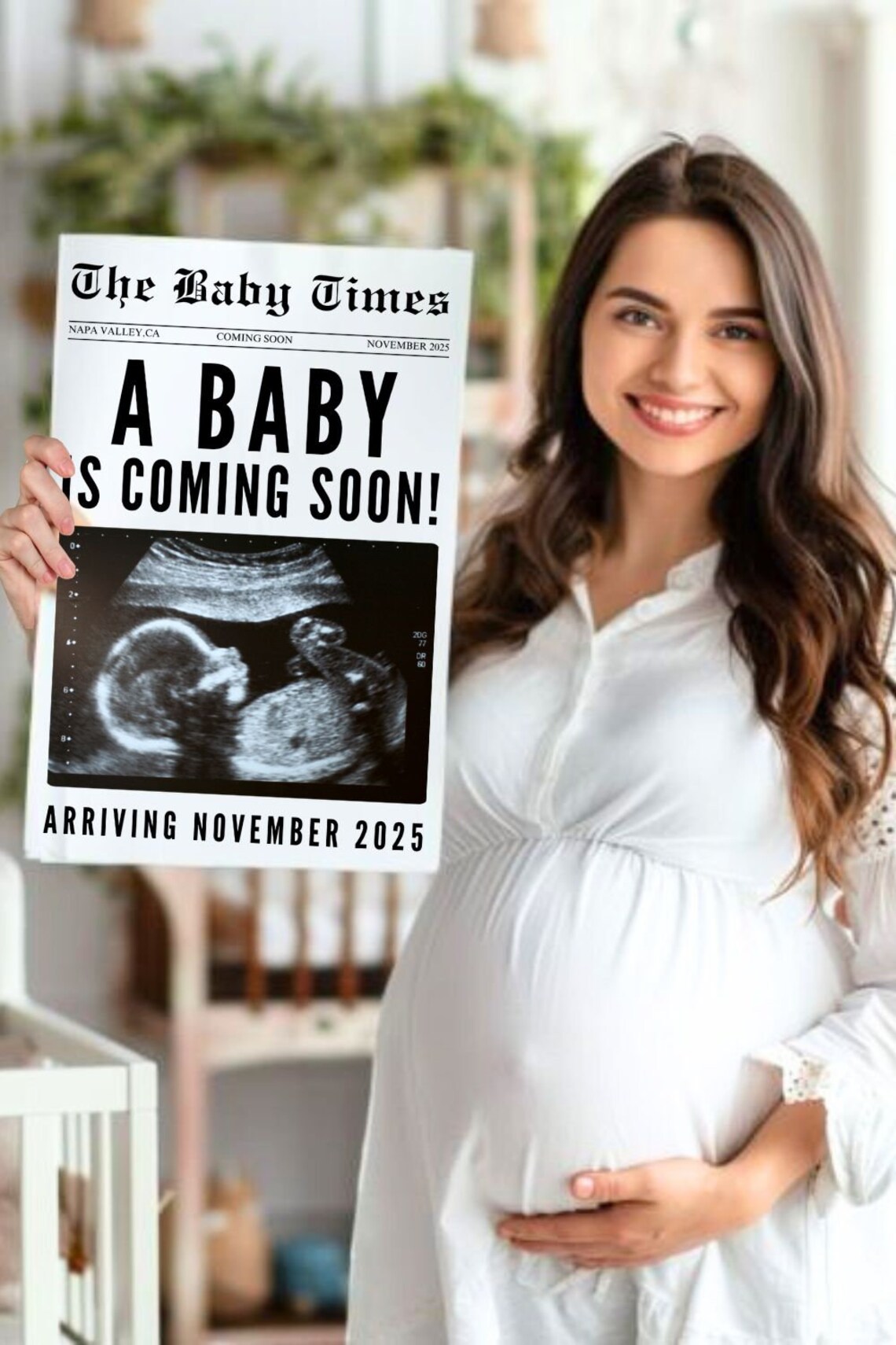 A New Baby Announcement Newspaper, Baby on the Way Pregnancy Reveal ...