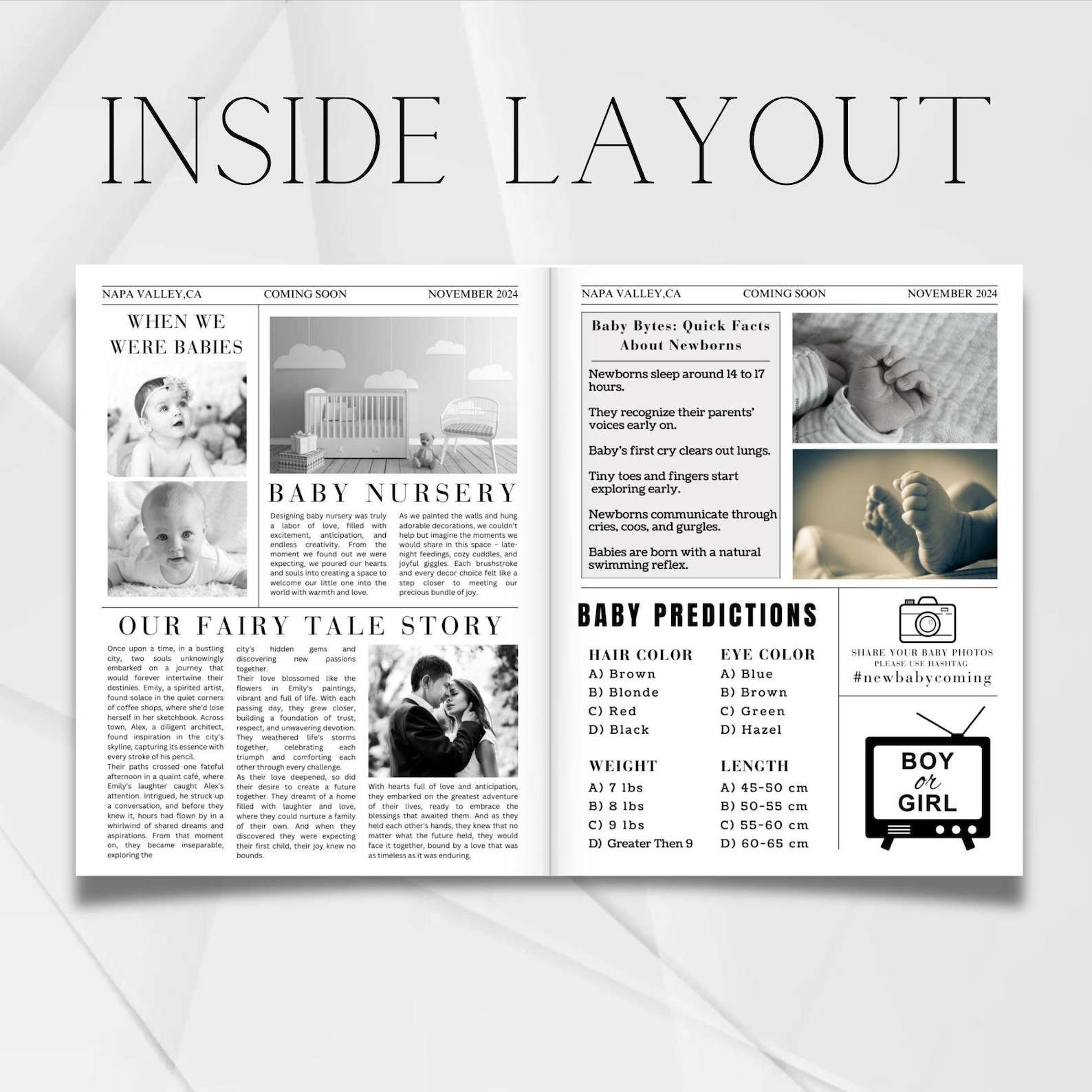 New Baby Announcement Newspaper, Baby on the Way Pregnancy Reveal ...