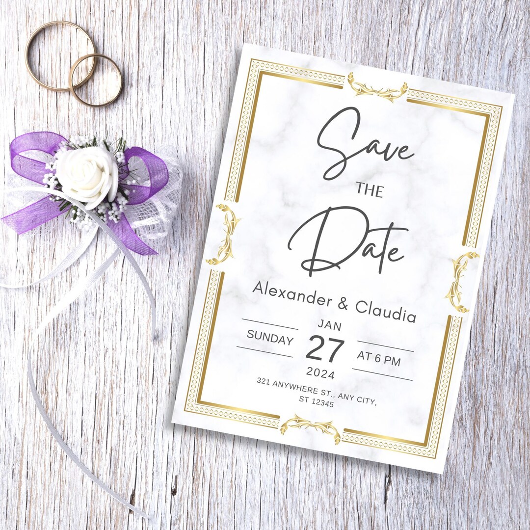 Save the Date Template, Printable Save the Date Card, Save the Day ...