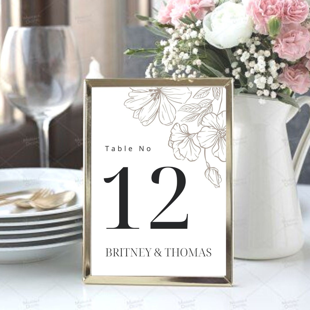 Wedding Table Number Printable, Table Numbers Template, Calligraphy ...