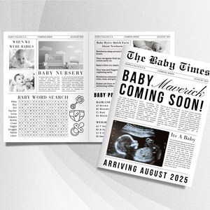 New Baby Announcement Newspaper, Baby on the Way Pregnancy Reveal ...