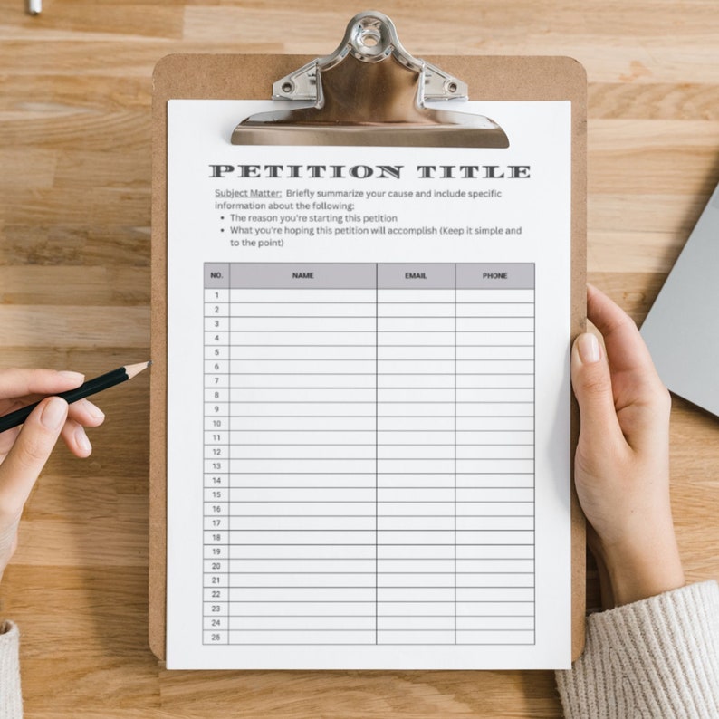 Petition Template Editable Digital Download Canva, Petition Sign up ...