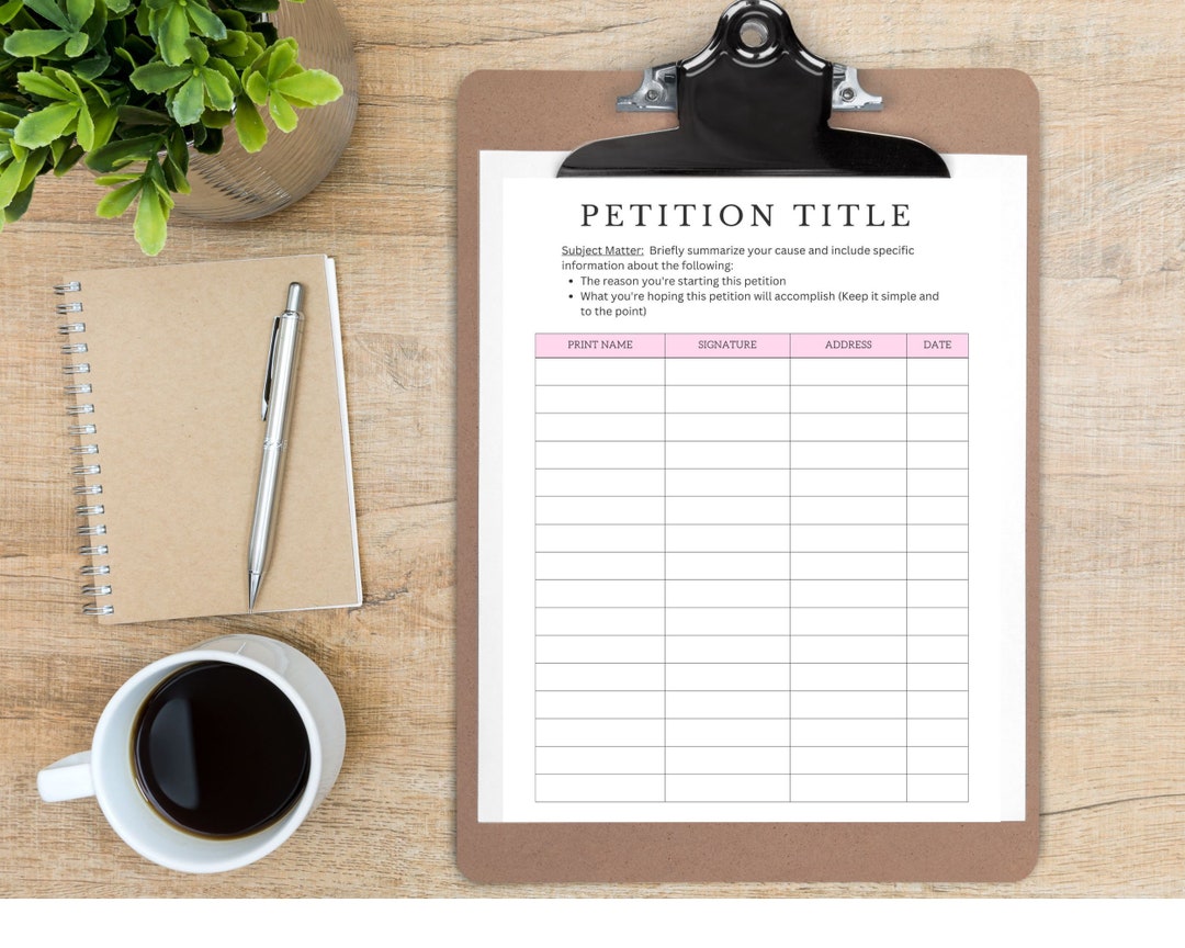 Petition Template Editable Digital Download Canva, Petition Sign up ...