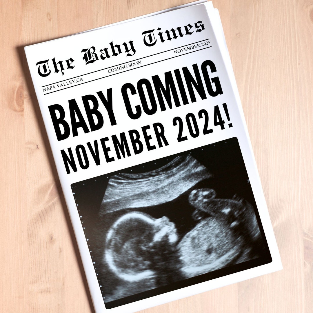 Newspaper Baby Announcement, Baby on the Way Pregnancy Gender Reveal ...