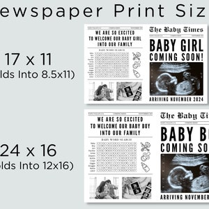 New Baby Announcement Newspaper, Baby on the Way Pregnancy Reveal ...