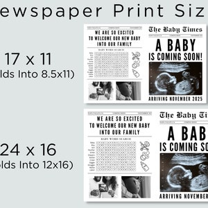 A New Baby Announcement Newspaper, Baby on the Way Pregnancy Reveal ...