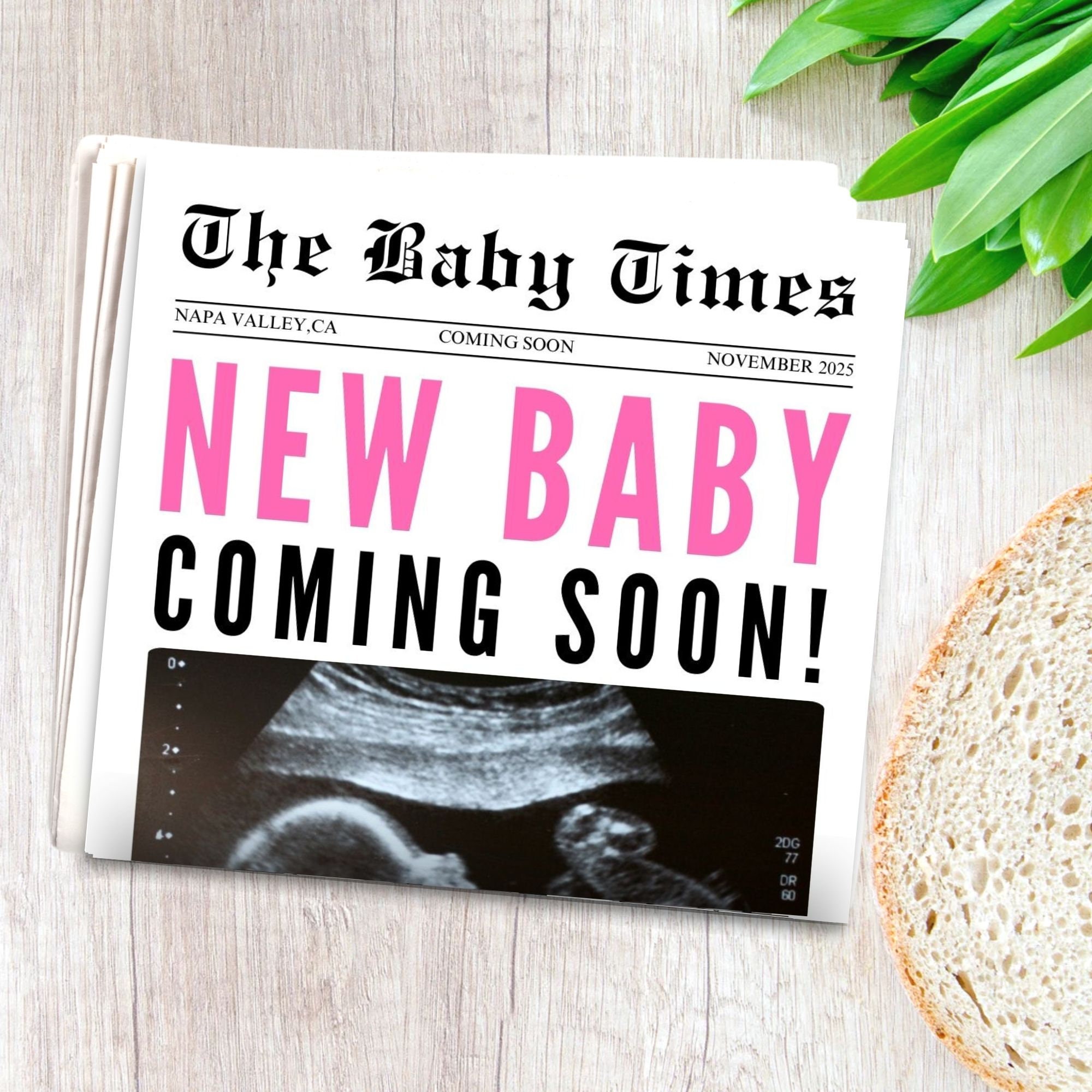 Newspaper Baby Announcement Template, Large Newspaper Pregnancy ...