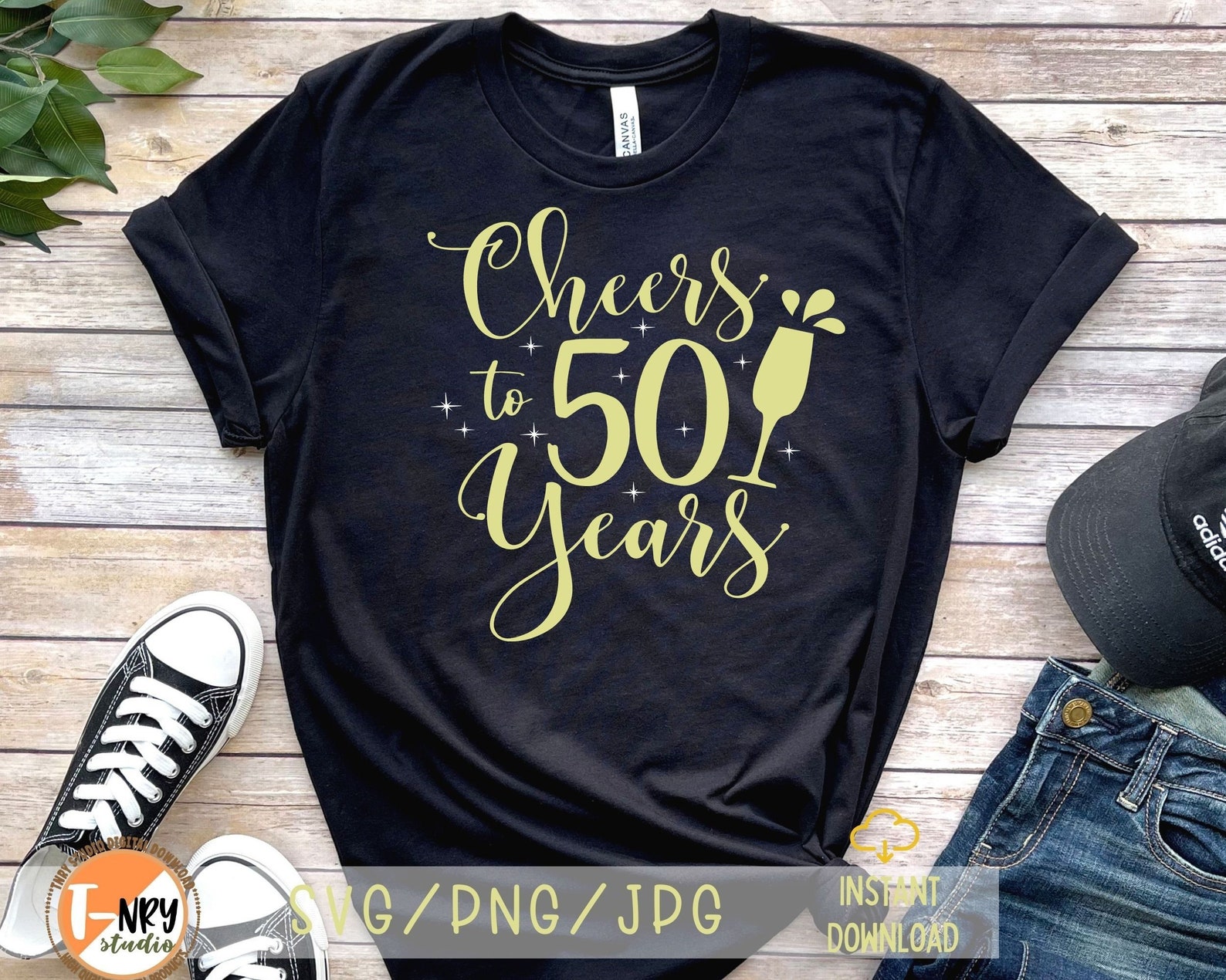 Cheers To 50 Years Svg 50th Birthday Svg Birhtday Svg 50 Etsy