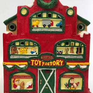 Santa's Toy Factory Little Town USA Fiber Optic Christmas Village ...