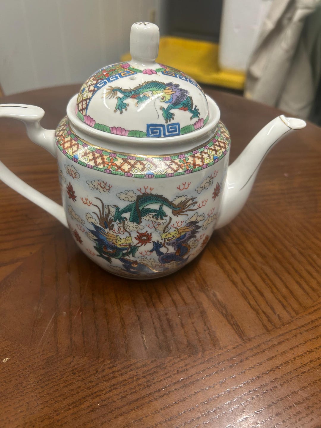 Zhonggou Zhi Zao Chinese Porcelain Dragon Phoenix Handpainted Teapot - Etsy