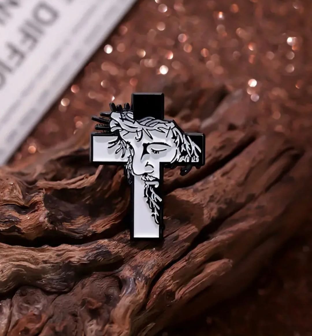 Jesus Christ Cross Enamel Pin - Etsy