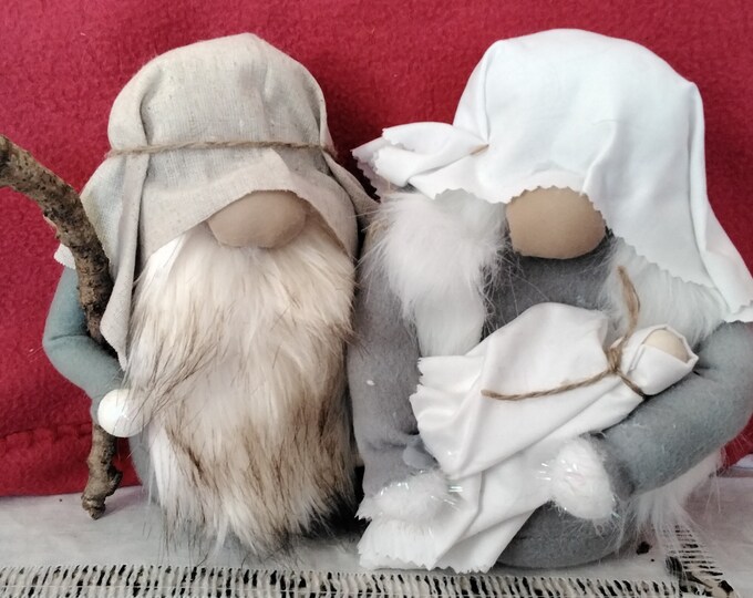 Nativity Gnome Set, Mary and Joseph Gnomes, Nativity Gonks, Christmas ...