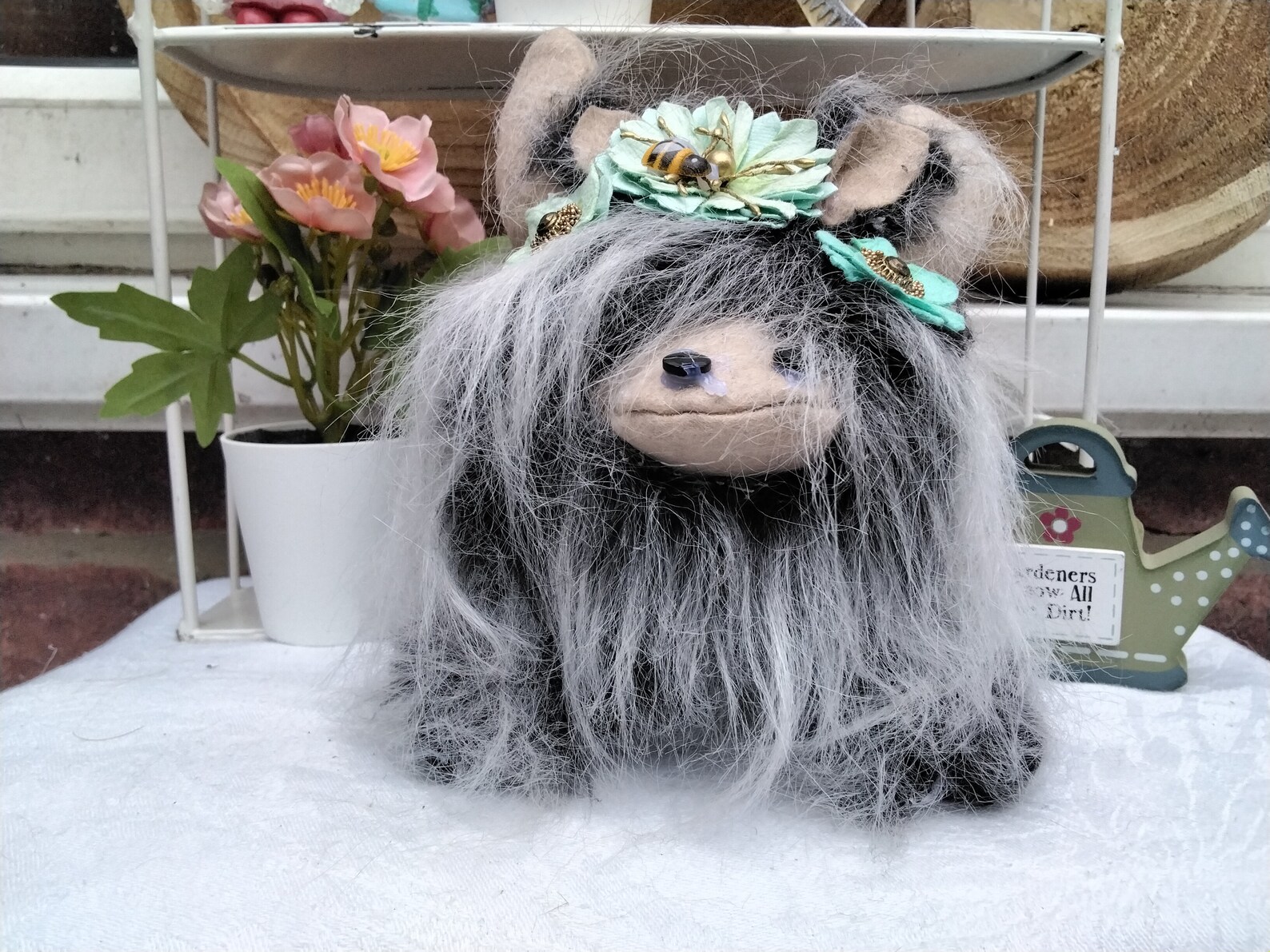 Grey Highland Cow Gonk Ornament, Highland Cow Gnome, Scottish Cow ...
