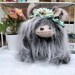 Grey Highland Cow Gonk Ornament, Highland Cow Gnome, Scottish Cow ...