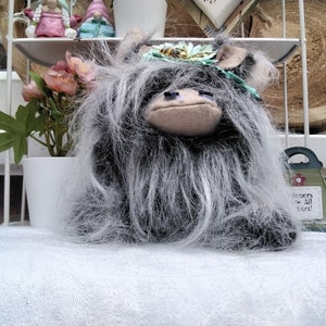 Grey Highland Cow Gonk Ornament, Highland Cow Gnome, Scottish Cow ...