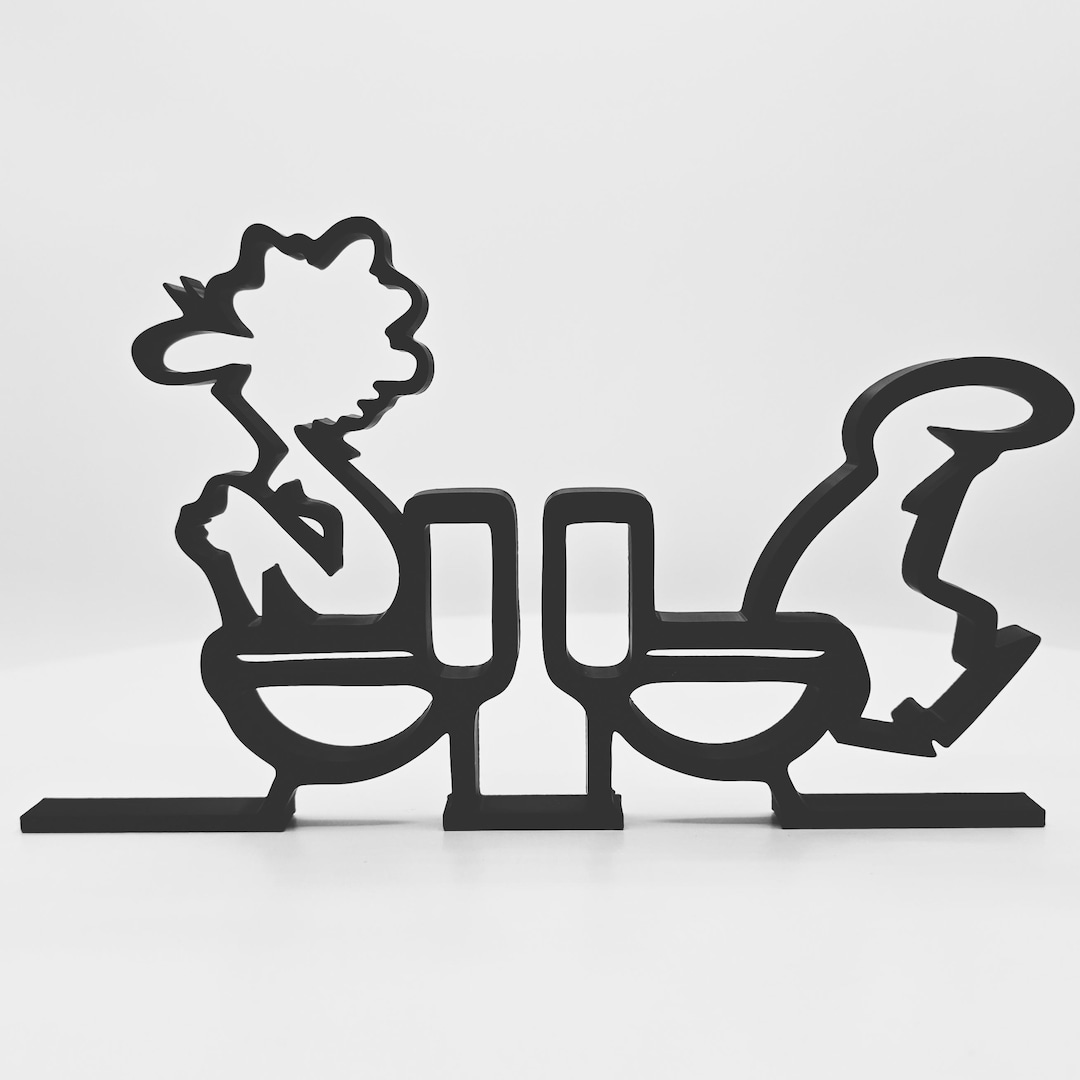 La Linea Toilet Figurine – Humorous Decor. 3D Wall Decoration or ...