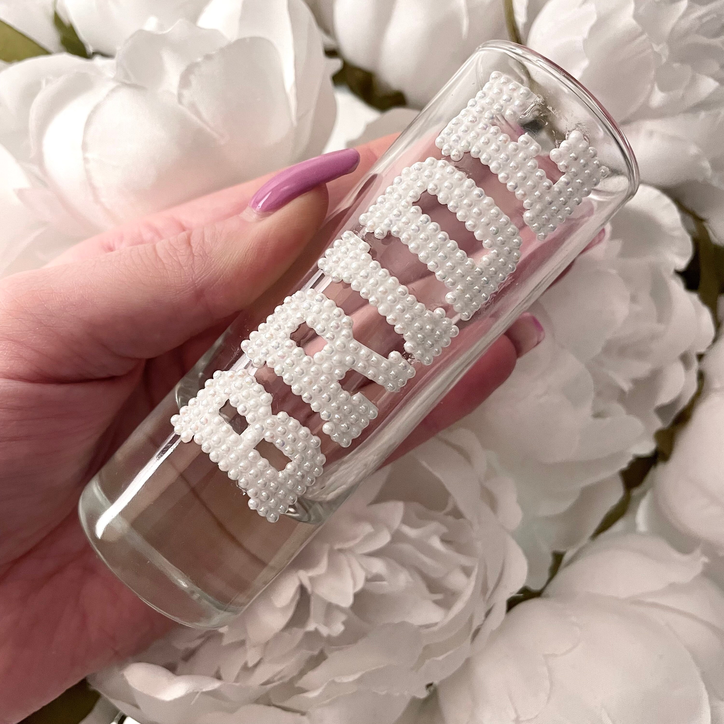 Bride Pearl Rhinestone Shot Glass Etsy Australia