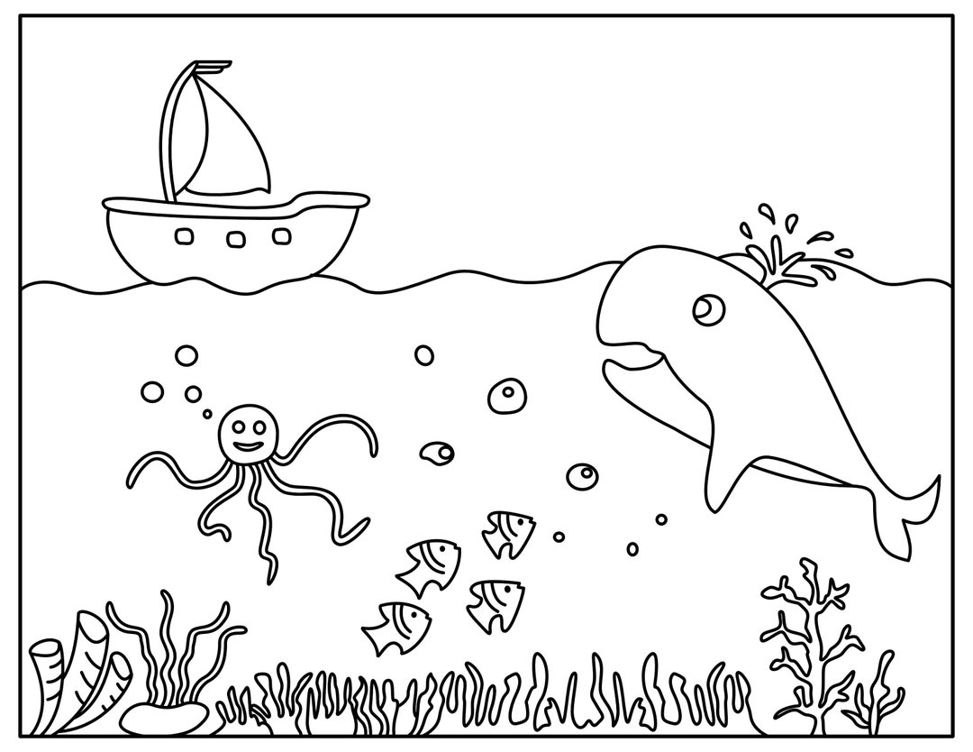 Underwater Sea Adventures Color Pages - Etsy