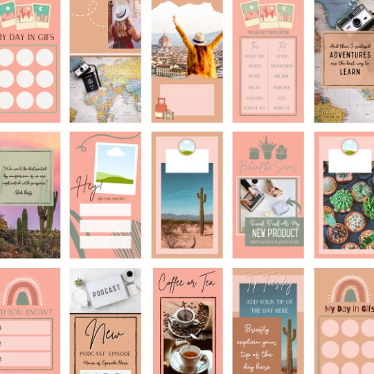 50+ Boho Instagram Story Templates | Instagram Stories for Canva ...