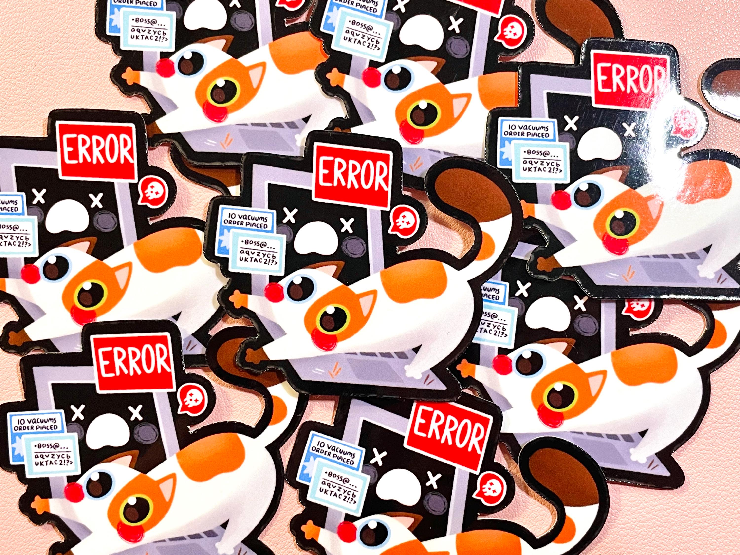 Computer Error Programmer Cat Sticker! - Etsy