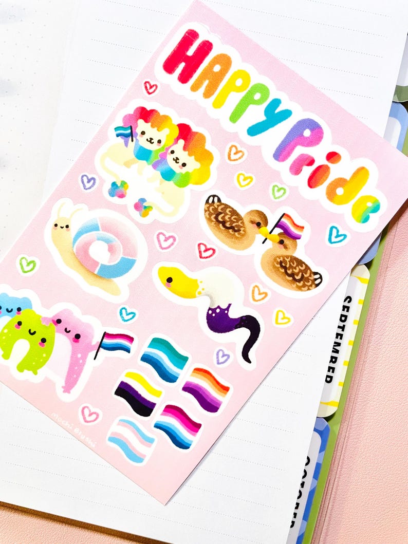 LGBTQ+ Happy Pride Sticker Sheet! - Etsy