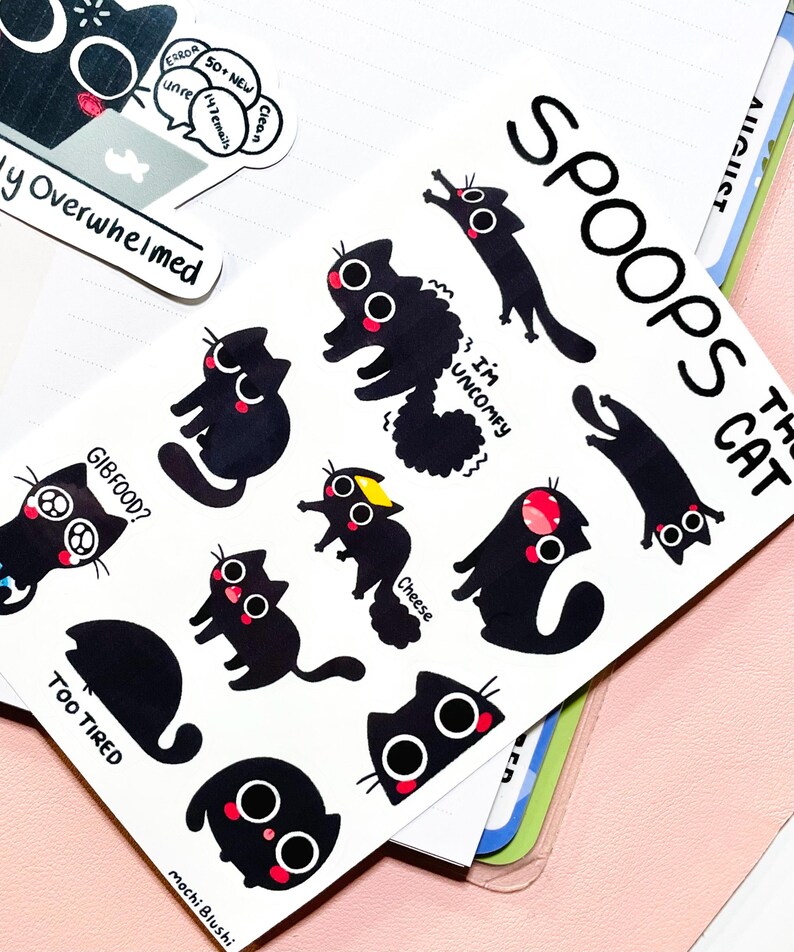 Spoops the Cat Sticker Sheet, Funny Cat Memes, Chaotic Cats, Kitty ...