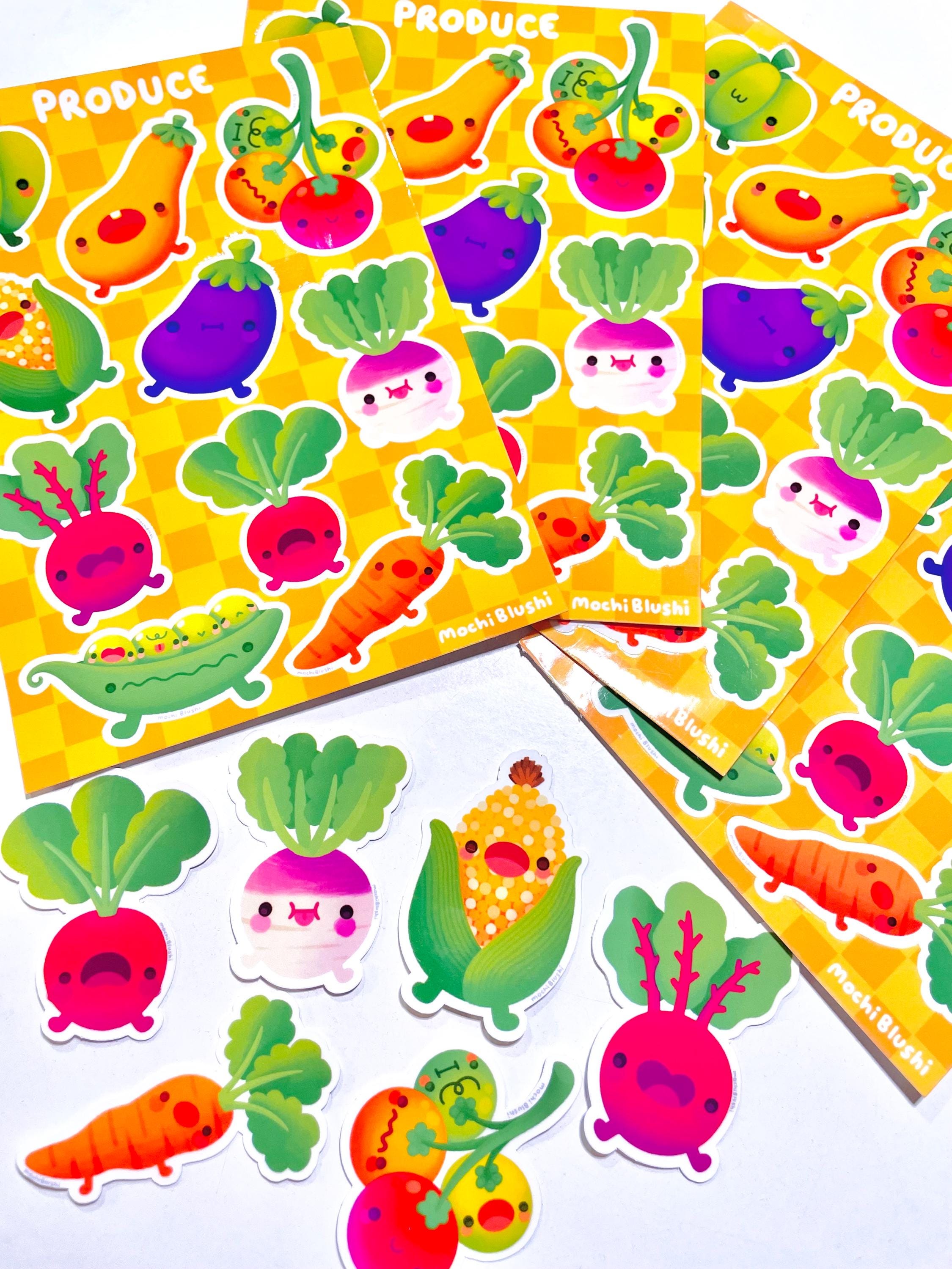 Produce Veggie Sticker Set! - Etsy