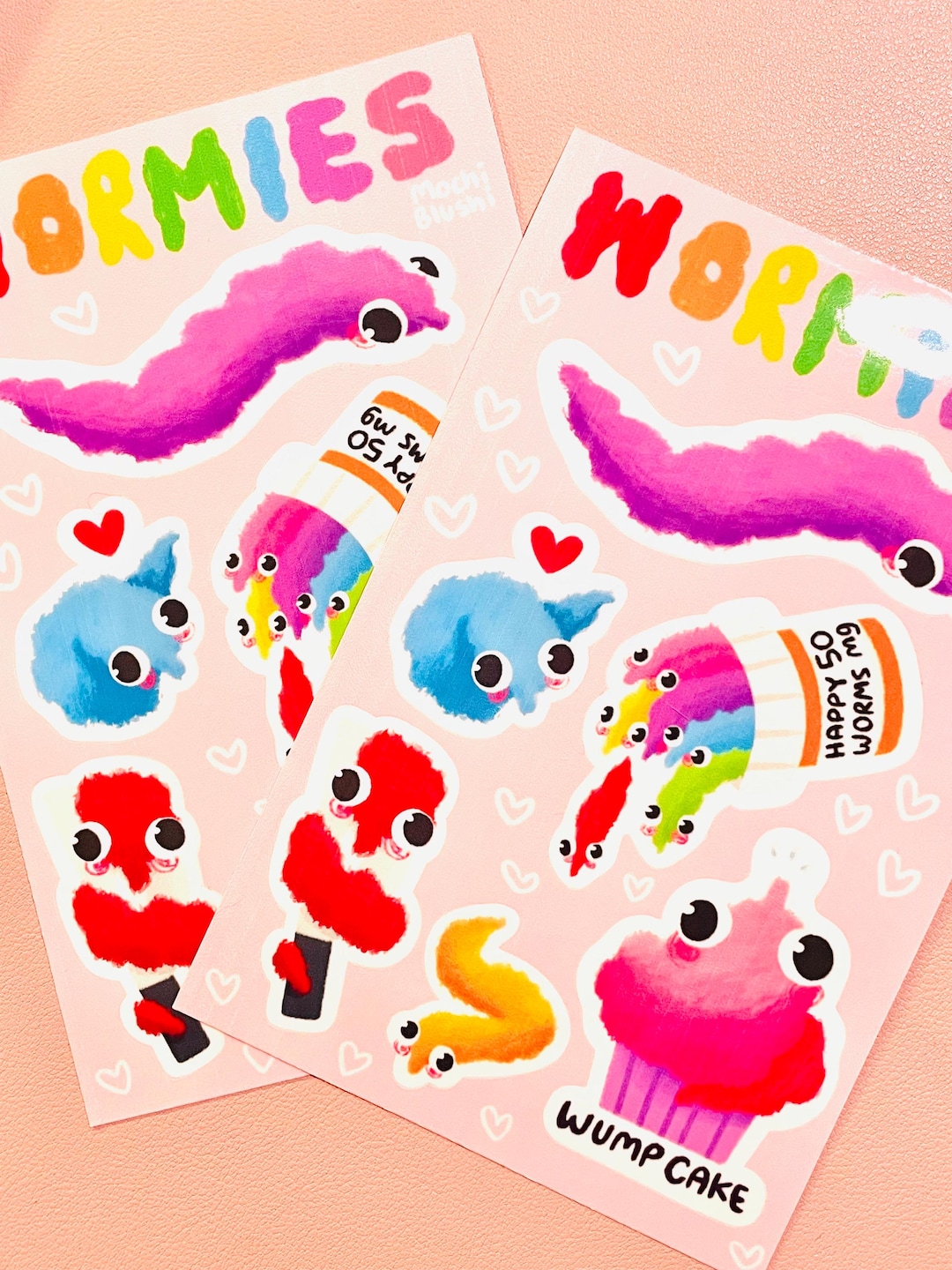 Wormie Sticker Sheet, Worm on a String, Funny Meme Stickers, Worms - Etsy