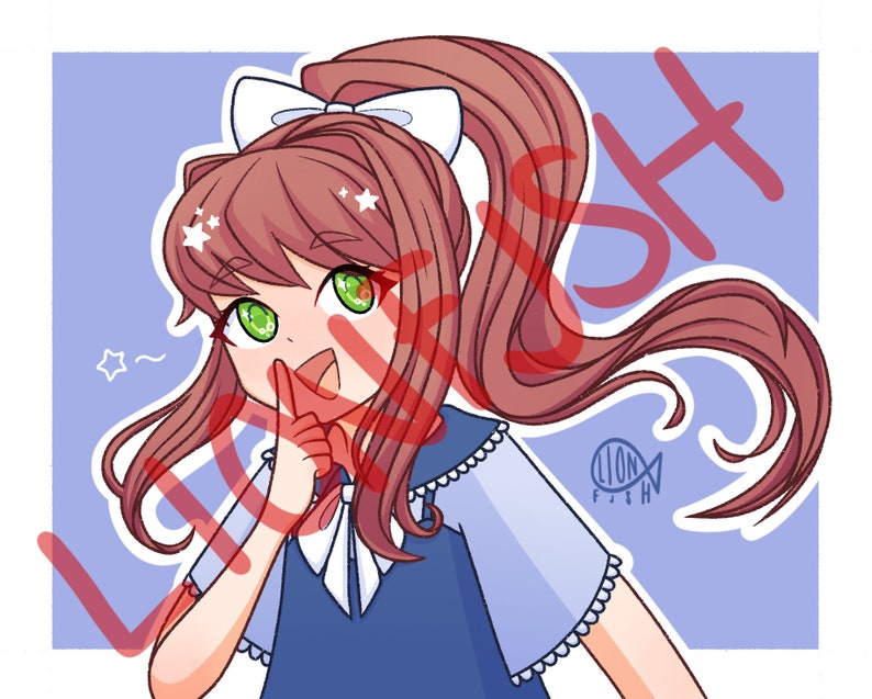 Doki Doki Literature Club Monika 3 Inch Matte Vinyl Sticker - Etsy