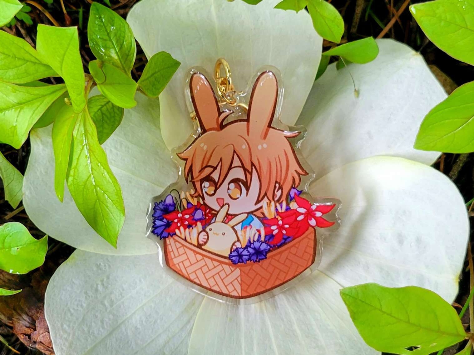 Enstars Ra*bits Bunny Flower Basket 3 Inch Acrylic Charms - Etsy
