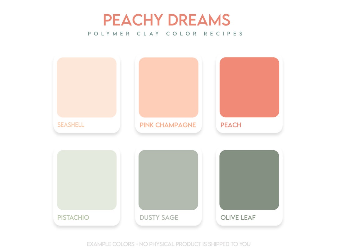 Polymer Clay Color Recipe - Peachy Dreams - Sculpey Souffle, Premo Clay ...